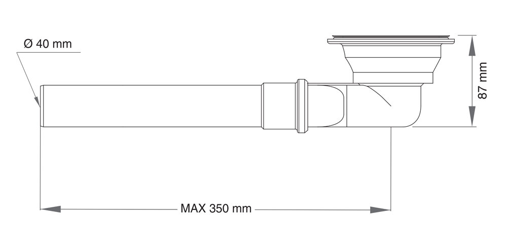 Lira Shallow Profile Sink Space Saver Waste Kit - 1945.672